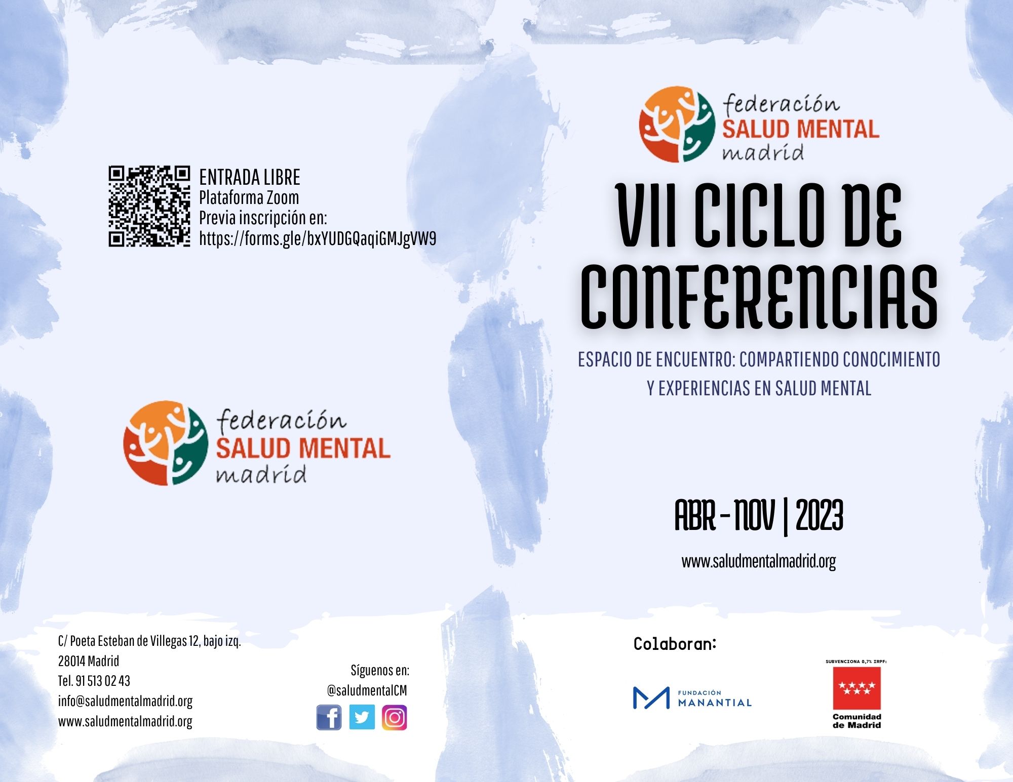 Inicia la VII Edición del Ciclo de Conferencias - SALUD MENTAL MADRID SALUD MENTAL MADRID