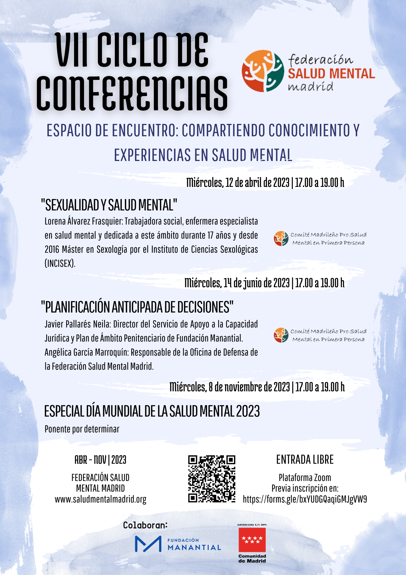 Inicia la VII Edición del Ciclo de Conferencias - SALUD MENTAL MADRID SALUD MENTAL MADRID